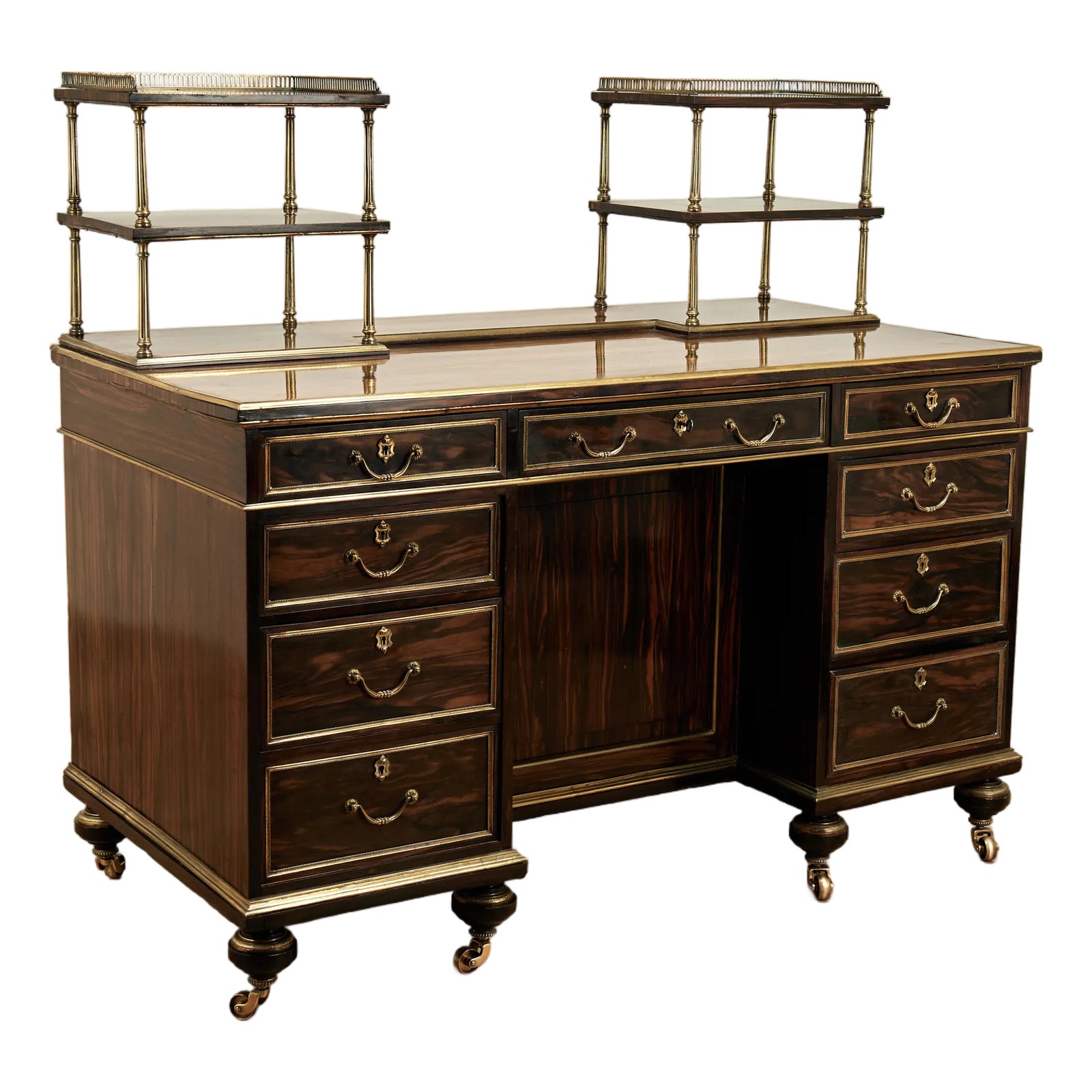 Antique Early 19th Century Dutch Colonial Calamander Desk | Chairish