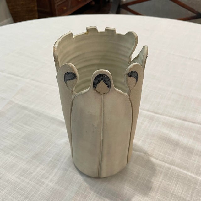 Vintage Handcrafted Signed Ceramic Vase | Chairish