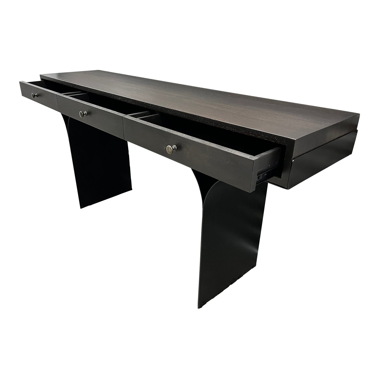 Noir Ebonized Walnut Modern Truss Desk | Chairish