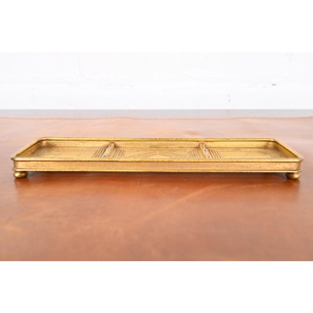 Tiffany Studios New York Graduate Bronze Doré Pen Tray | Chairish