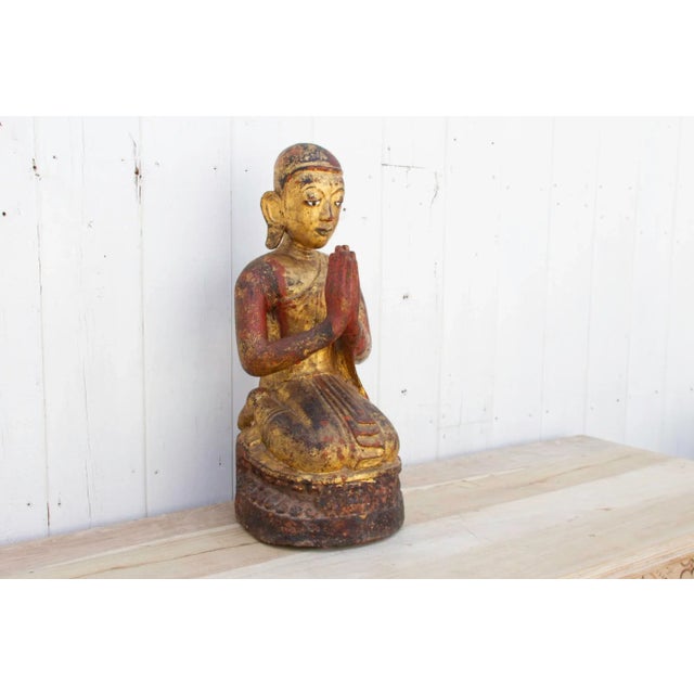 Burmese Sariputra Gilded Monk | Chairish