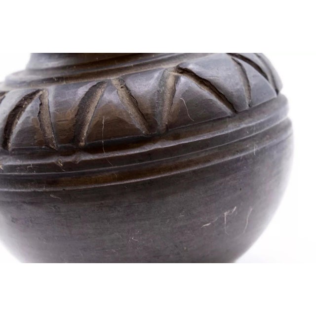 Vintage Lama Oaxaca Native Mexican Black Clay Vessels with Carved ...