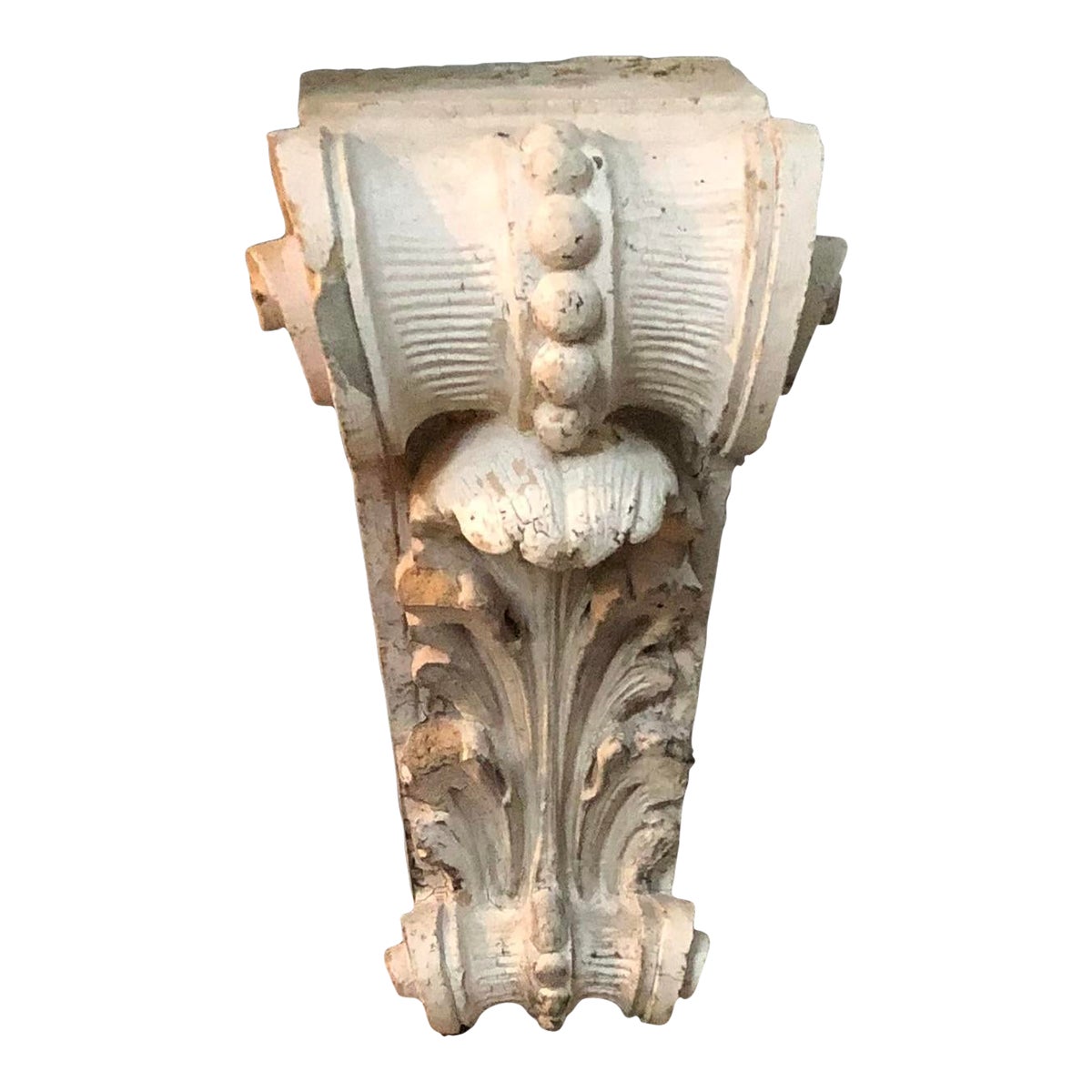 Antique Cast-Stone Column Base Architectural Accent Garden Ornament ...