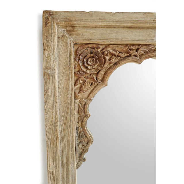 Contemporary Mirror Made From Antique Raja Carved Wood Window Frame ...
