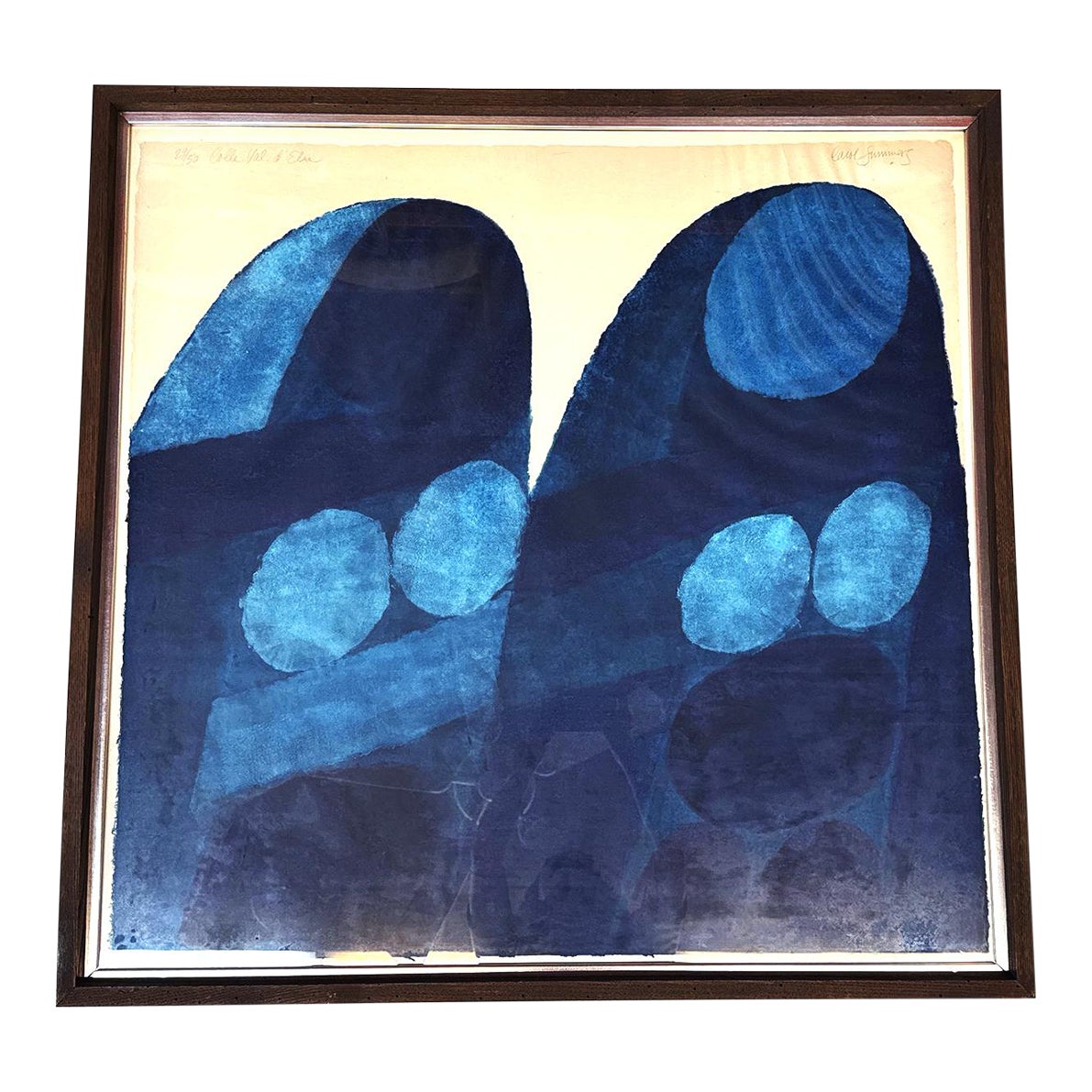 Original Signed Carol Summers "Colle Val D'Elsa" Woodcut, Framed | Chairish