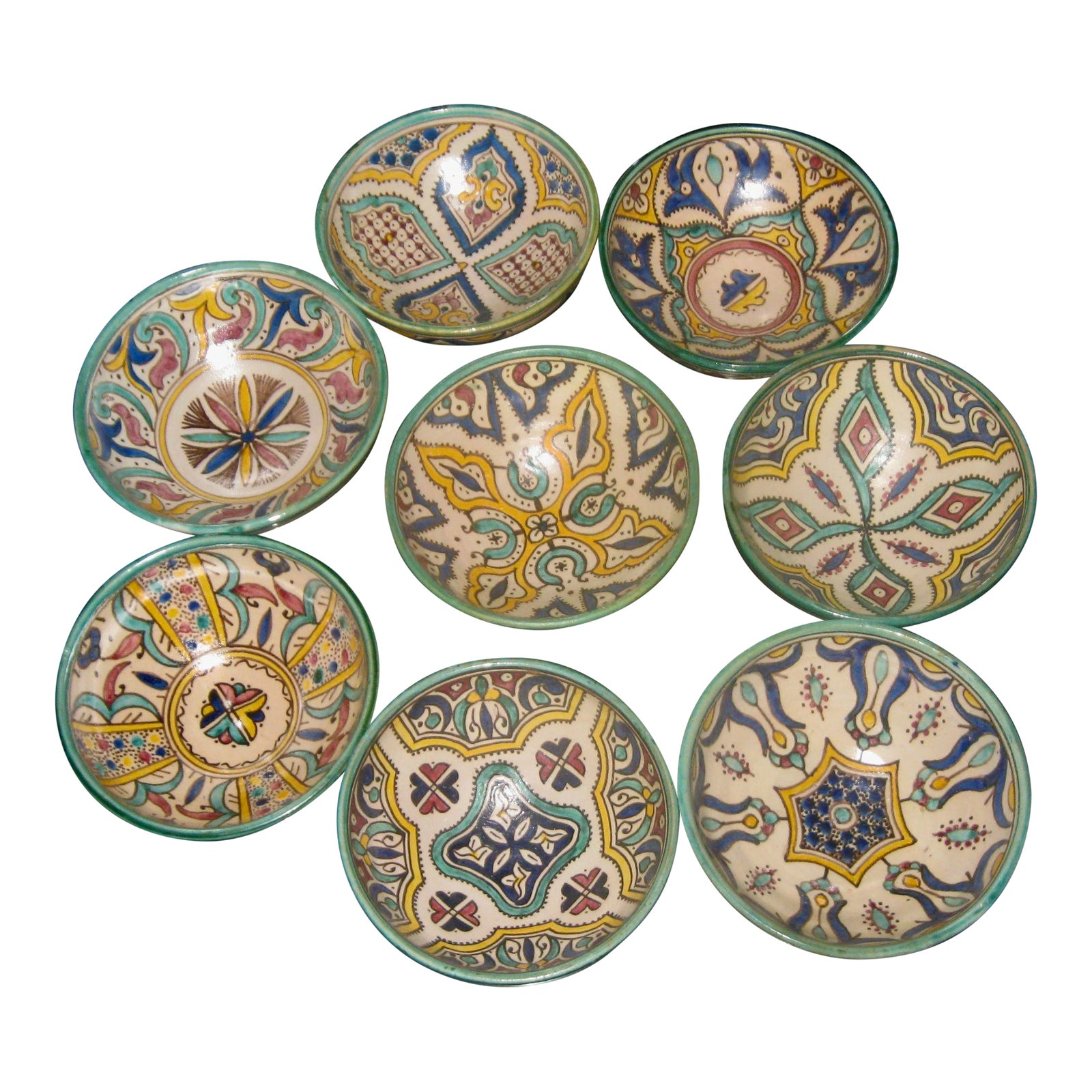 Vintage Moroccan Bowls Set of 8 | Chairish