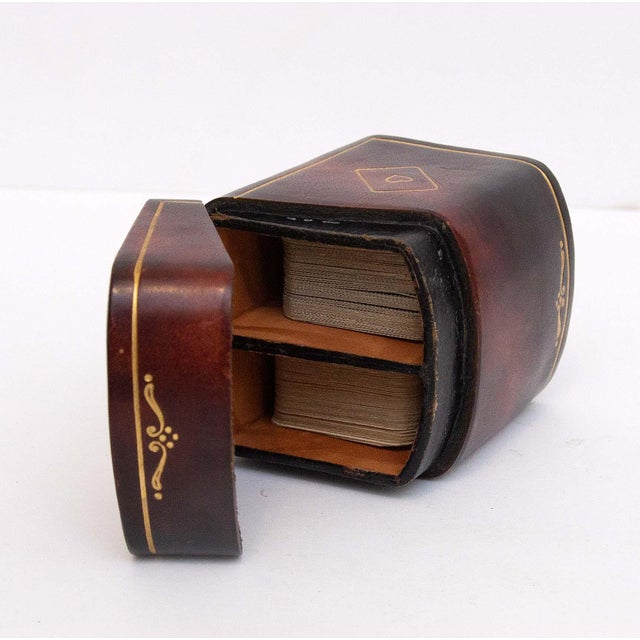 Vintage Traditional Italian Leather Boxes - Set of 6 | Chairish