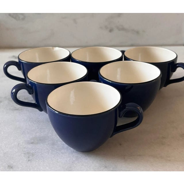 Vintage Italian Pagnossin Trevino Blue Coffee Cups and Saucers - Set of ...