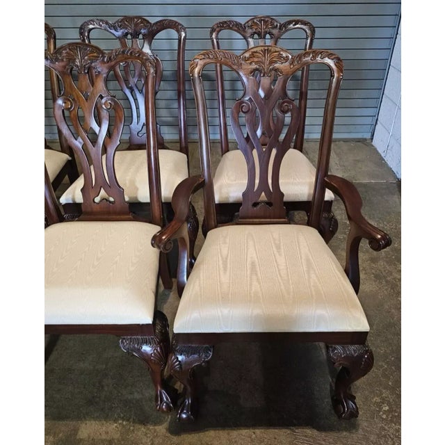 Set of 8 Maitland-Smith Mahogany Dining Room Chairs Ball & Claw Feet ...