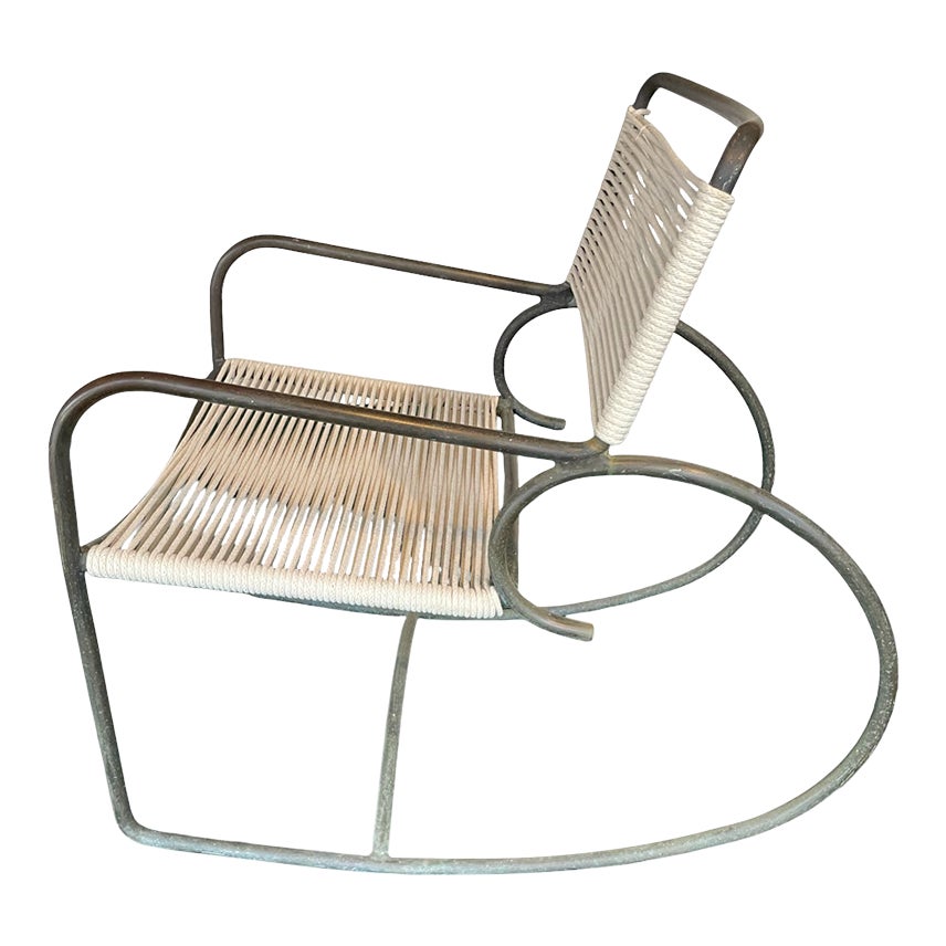 1960s Brown Jordan Bronze Rocker | Chairish