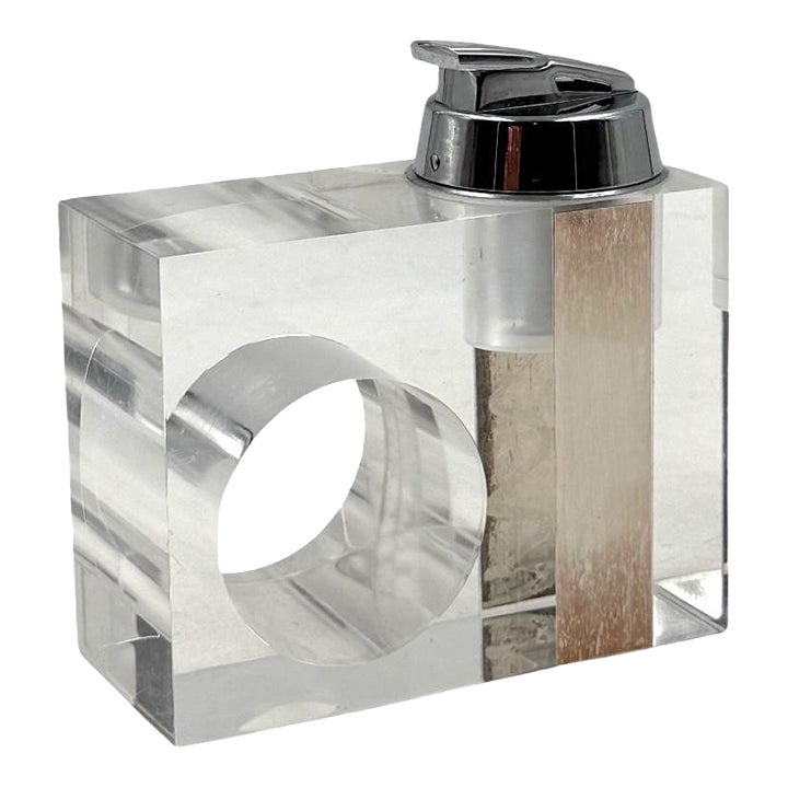 Space Age Clear Lucite Table Lighter, Italy 1970s | Chairish