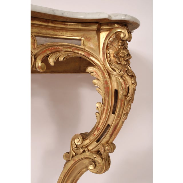 Antique Louis XV Style Gilt Wood (Gold Leaf) Console Table | Chairish