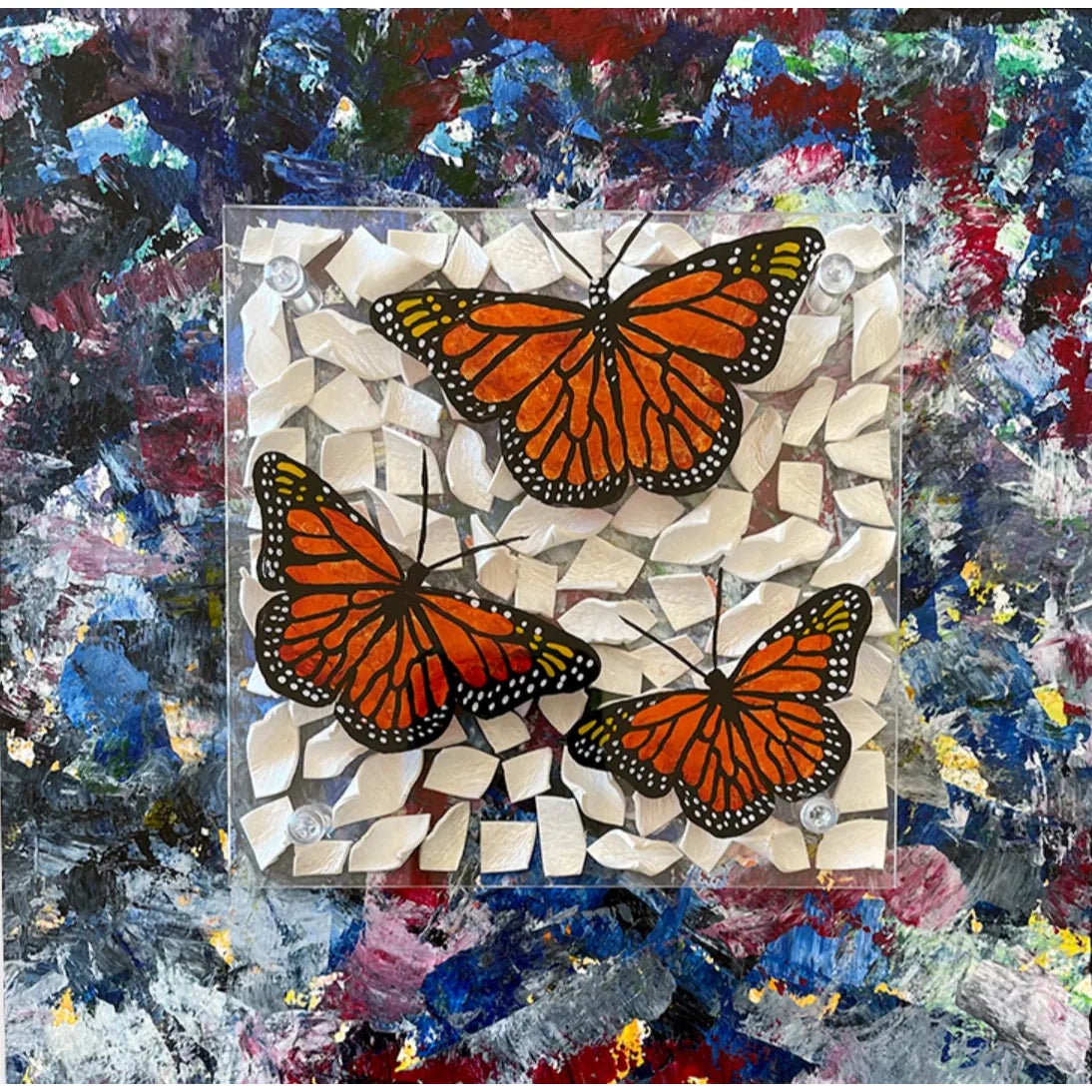 Kathleen Kane-Murrell Original Painting Under Plexiglass, "Three Is ...