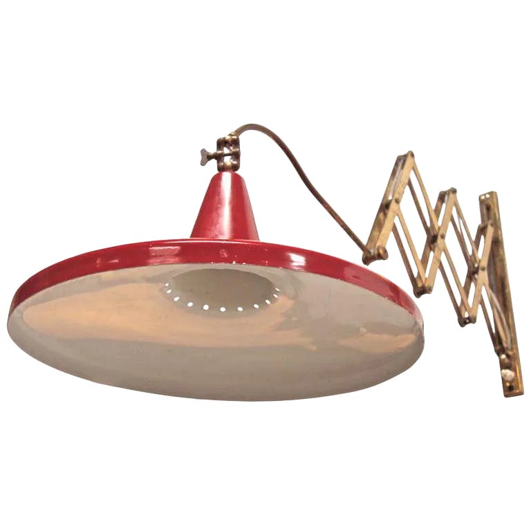 Italian Lacquered Metal Wall Light | Chairish