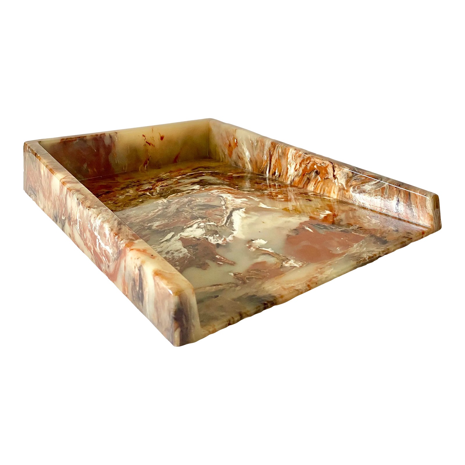 Vintage Faux Ultra Stone Letter Tray by Sunlight Industries | Chairish