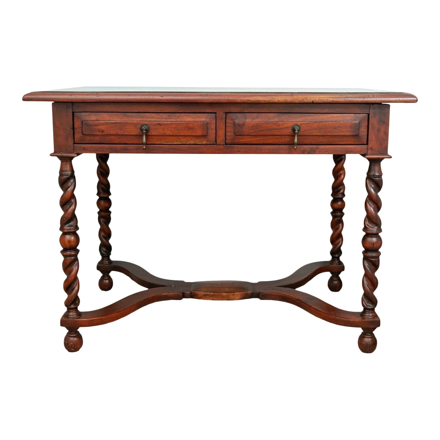 Late 20th Century English Traditional Writing Table With Barley Twist ...