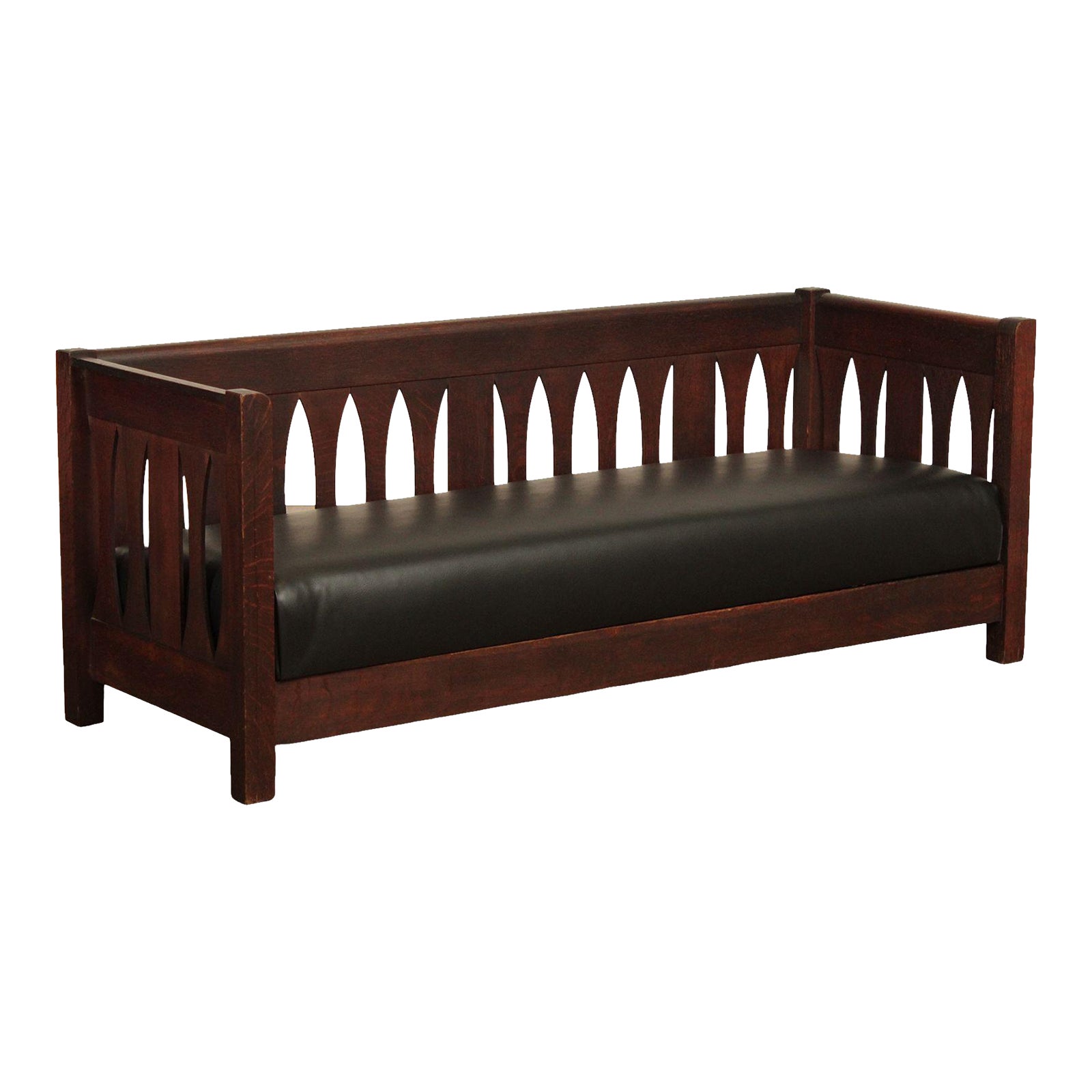 Antique Mission Oak Settle | Chairish