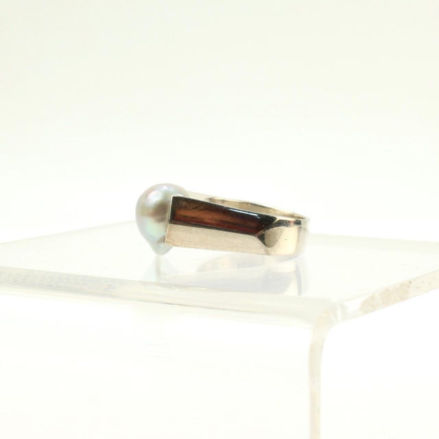 Vintage Signed Wesley Emmons Modernist Sterling Silver & Grey Baroque ...
