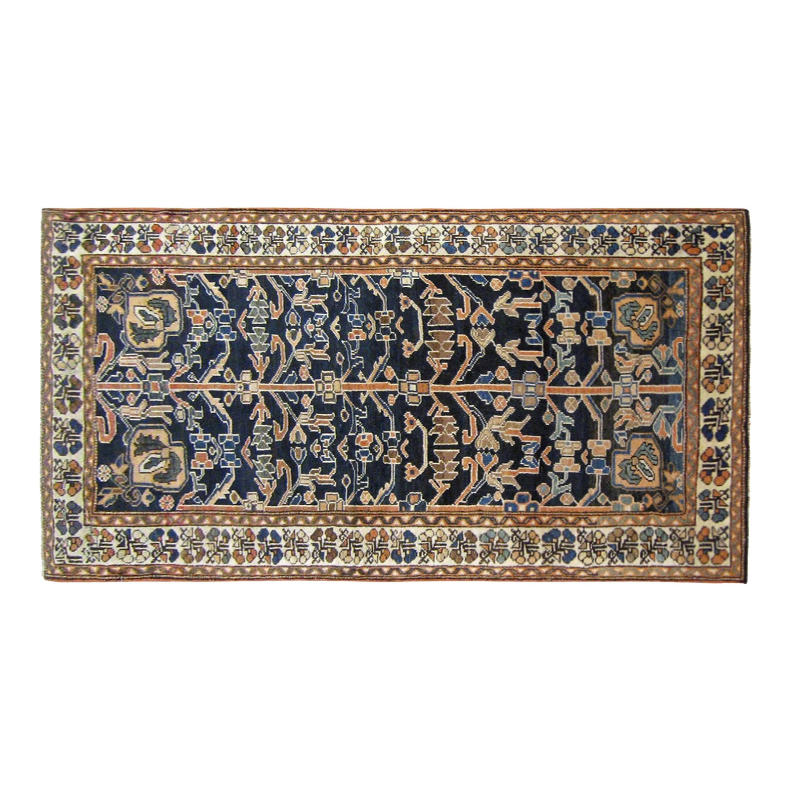 Antique Persian Baktiari Oriental Rug, in Small size, w/ Symmetrical ...