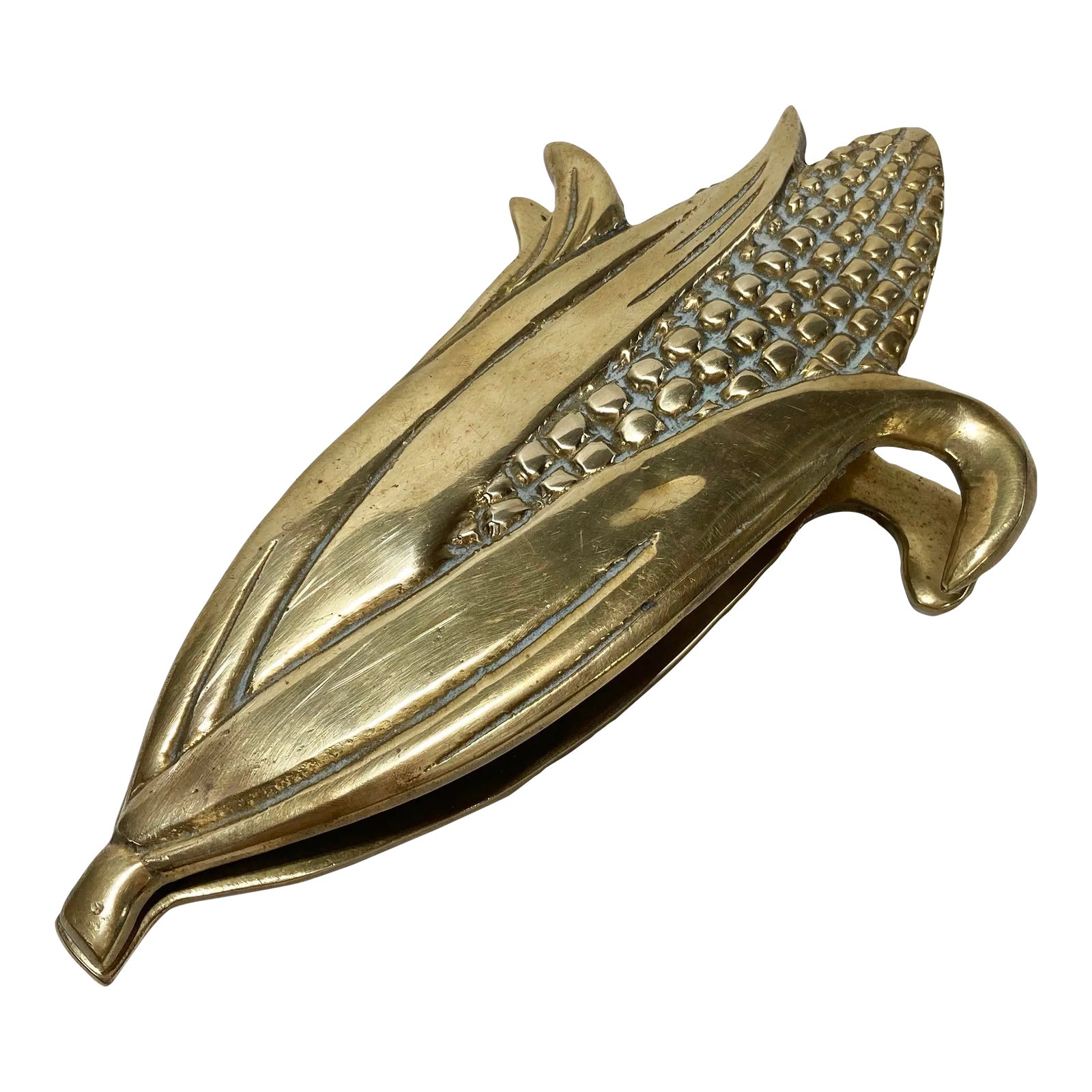 Vintage Brass Corn Cob Motif Receipt Clip | Chairish