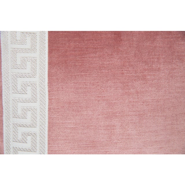 Blush Velvet Greek Key Pillows, a Pair | Chairish