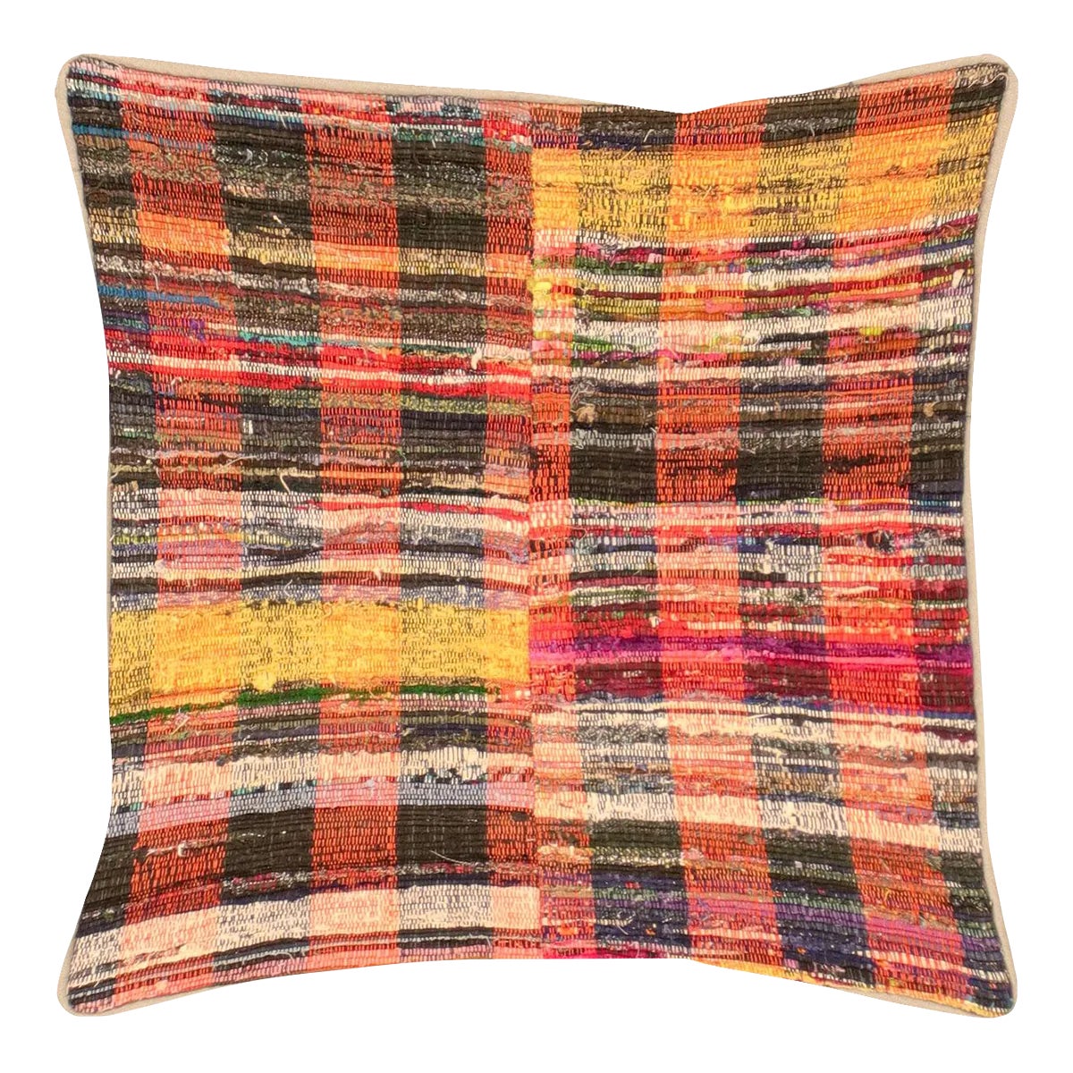 1960s Turkish Rag Pillow | Chairish