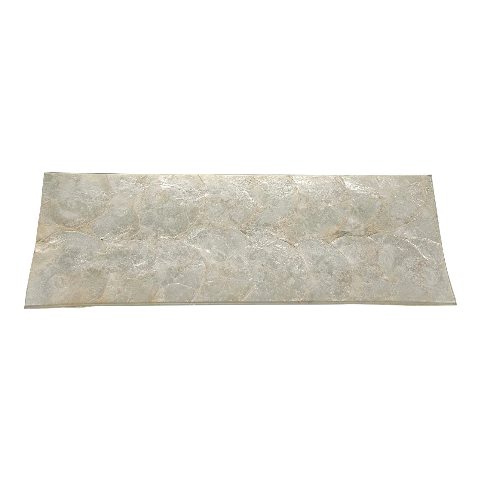 Vintage Glass and Capiz Shell Long Tray | Chairish