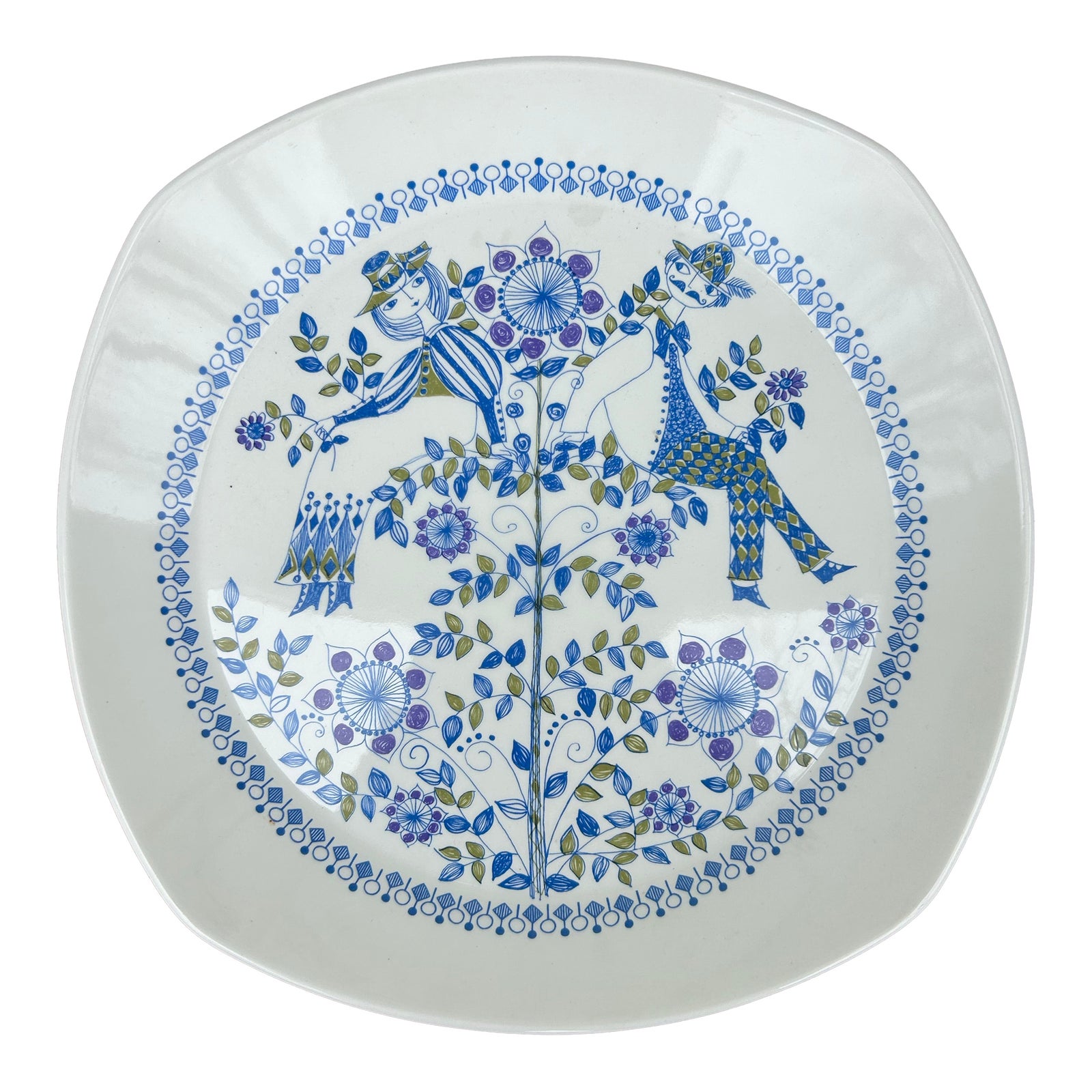 Late 20th Century Figgjo Lotte Ceramic Platter, Made in Norway | Chairish