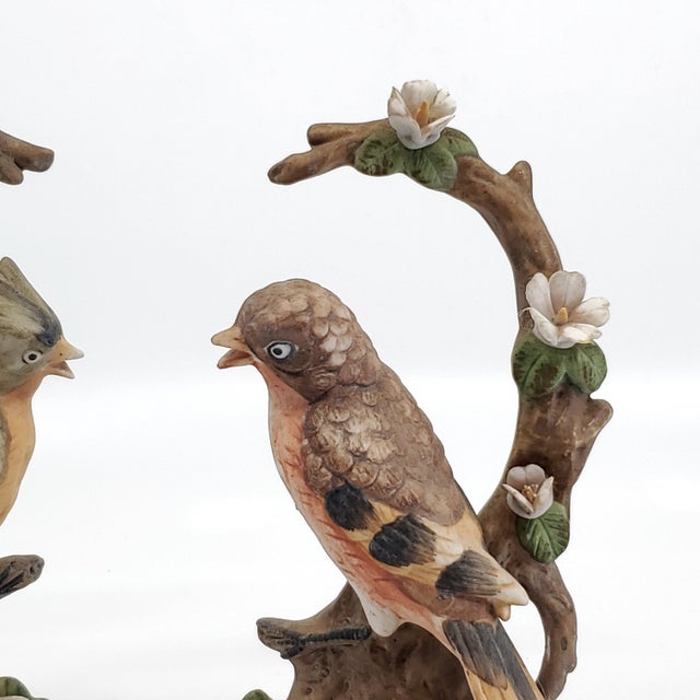 Pair of Vintage Bisque Porcelain Bird Figurines With Branches and ...