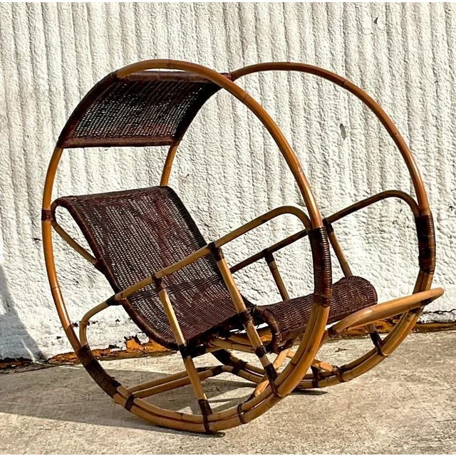 Late 20th Century Vintage Coastal Italian Wrapped Rattan After Franco ...