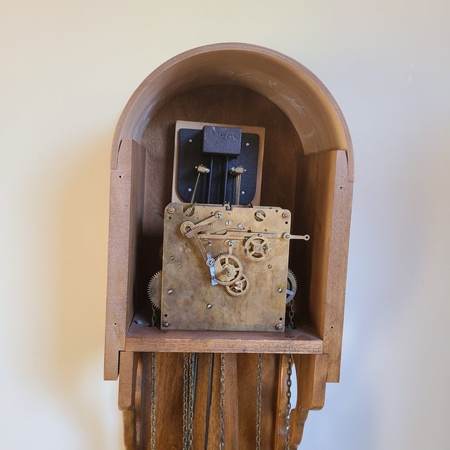 1980s Friesian Tail-Style Hanging Grandfather Wall Clock | Chairish