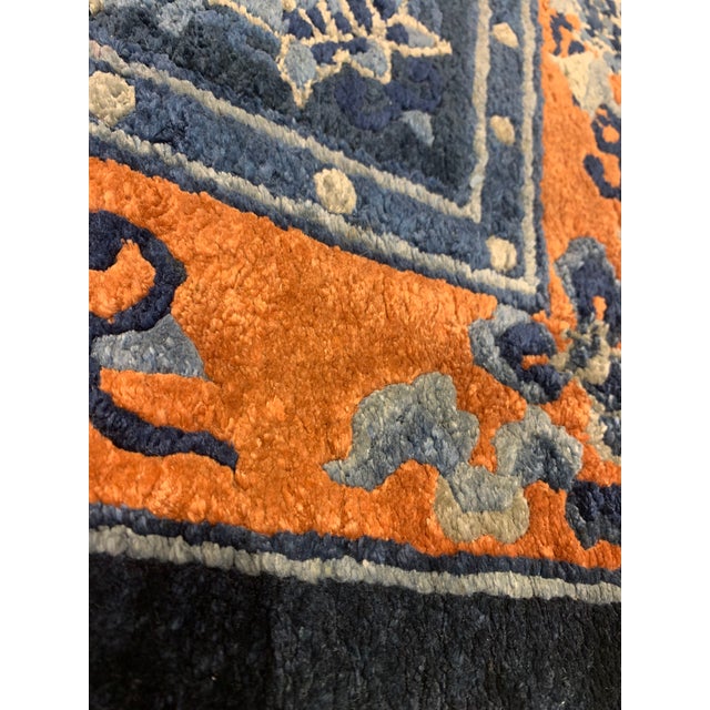 Navy Blue Antique Art Deco Rug 2'1'' X 4'2'' | Chairish