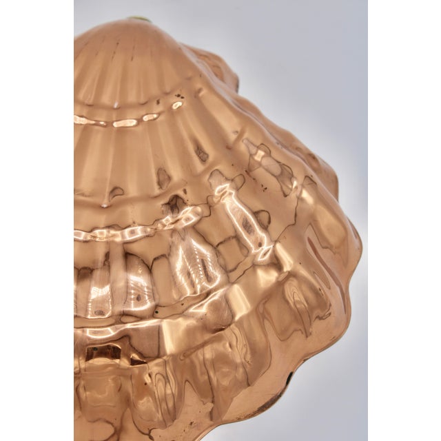 Large Vintage Copper Clam Shell Hanging Mold | Chairish