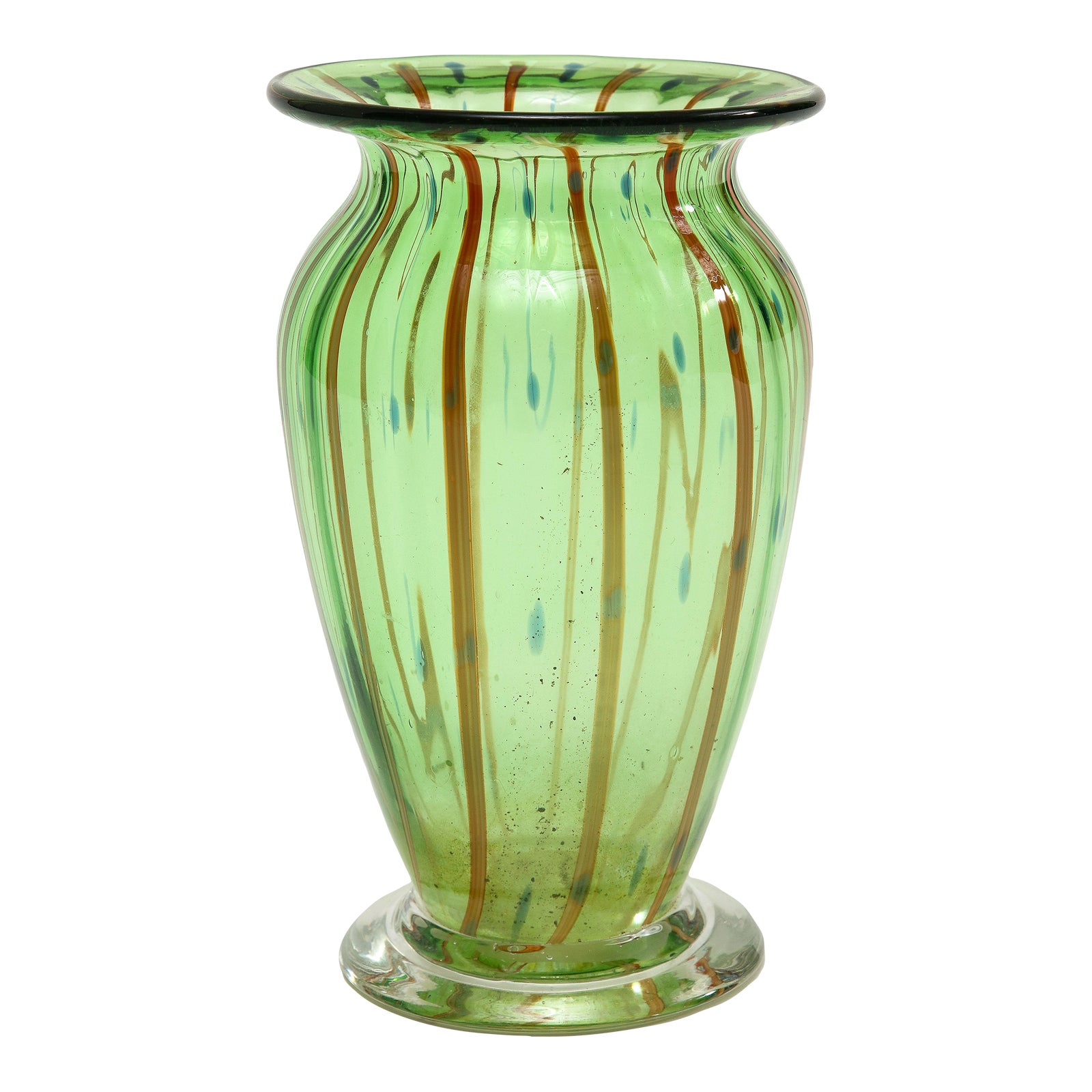 Midcentury Italian Green Murano Blown Glass Vase | Chairish
