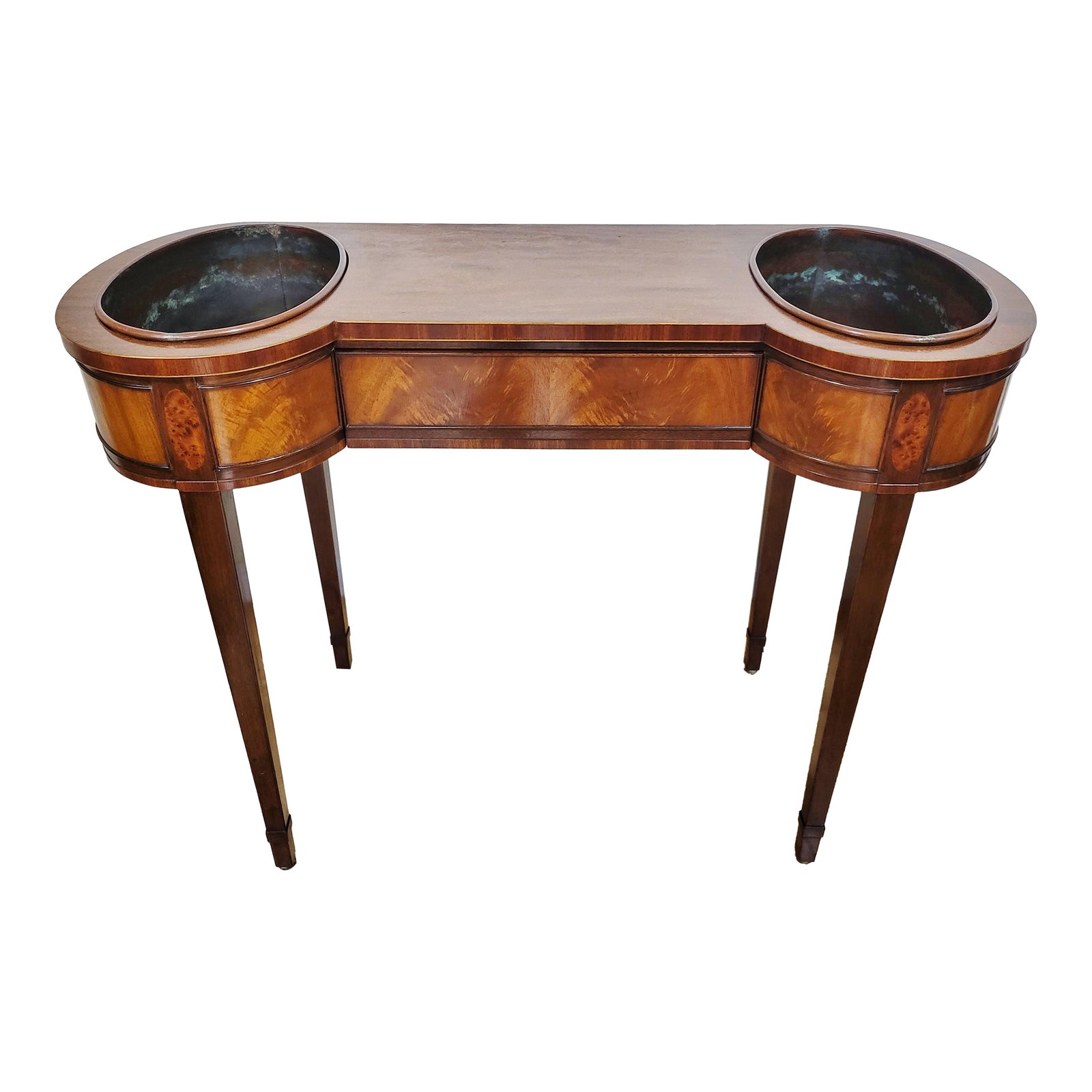 Antique English Style Console Table Planter by Schmieg & Kotzian | Chairish