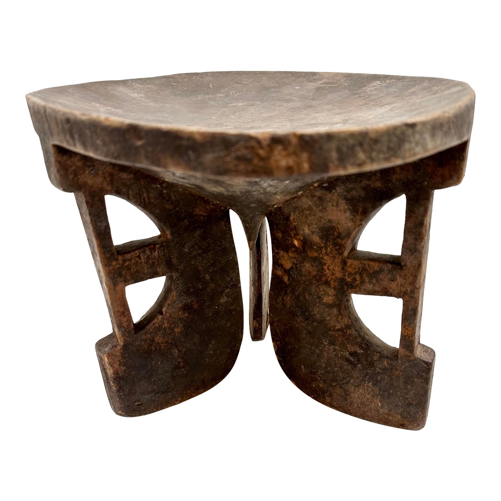 Antique Hand Carved African Wooden Stool | Chairish
