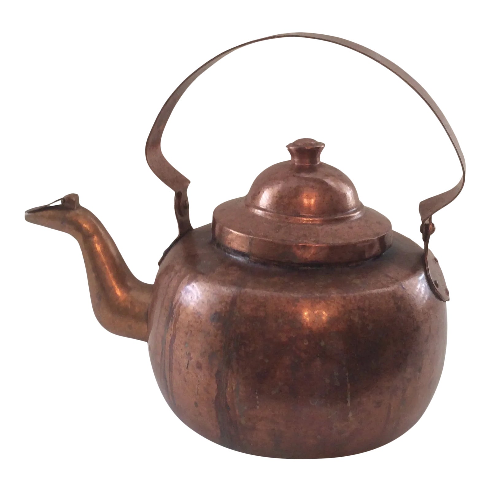 Antique Early 20th Century Skultuna Swedish Copper Kettle | Chairish