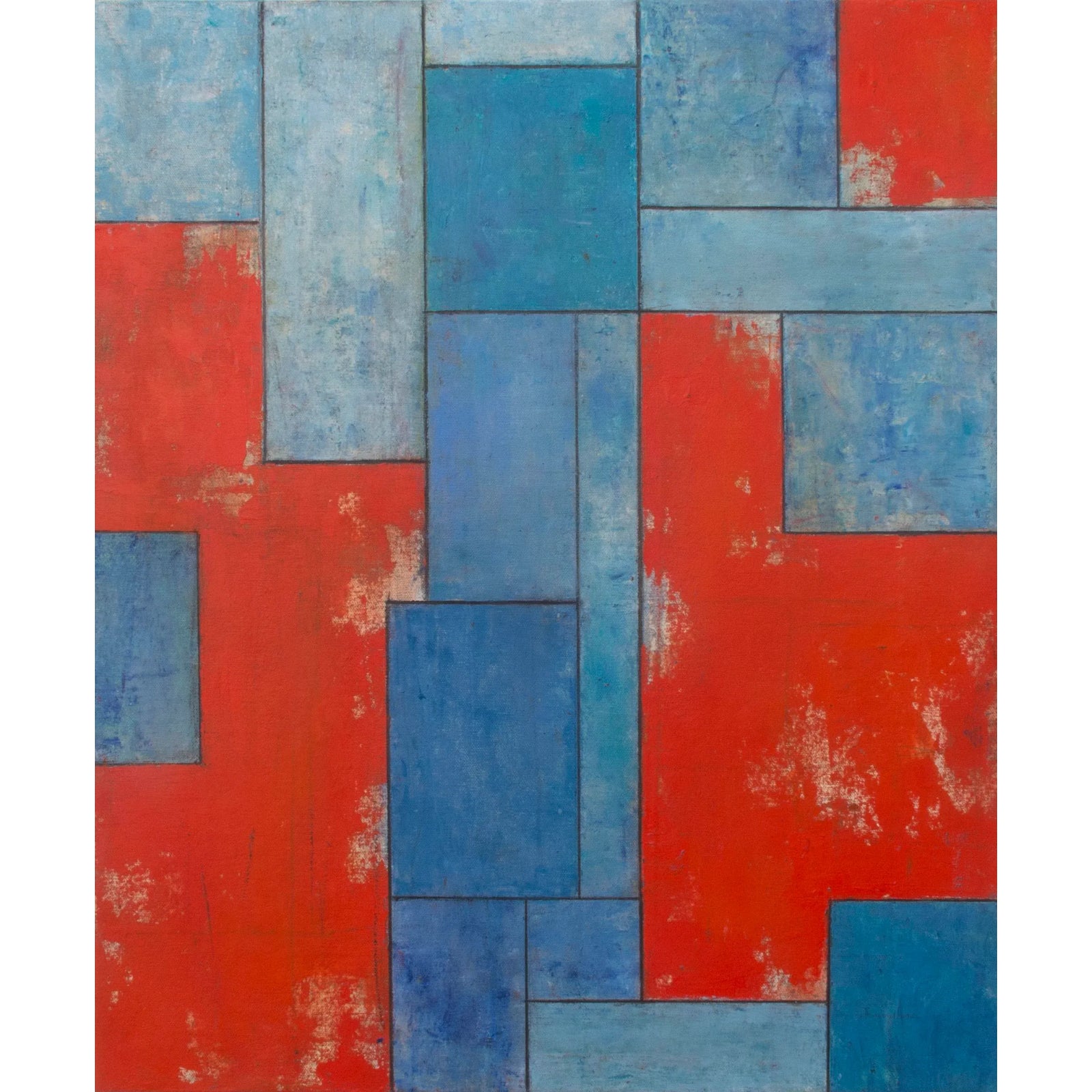 Contemporary Abstract Geometric Painting | Chairish