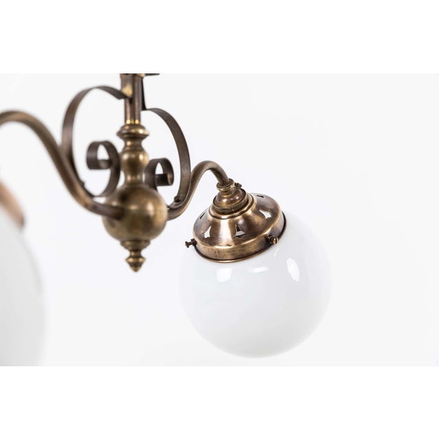 Two-Branch Brass Electrolier Pendant Light, 1920s | Chairish