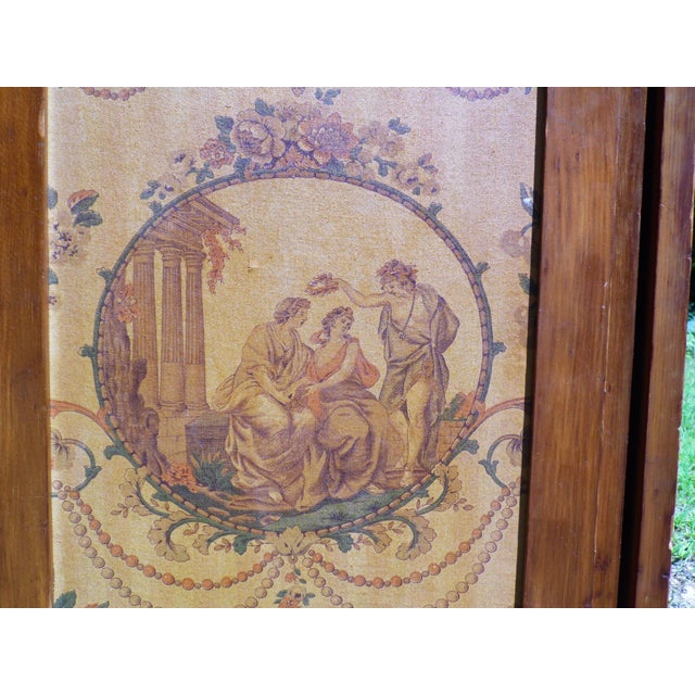 Vintage 3 Panel Folding Room Divider Double Sided Privacy Dressing ...