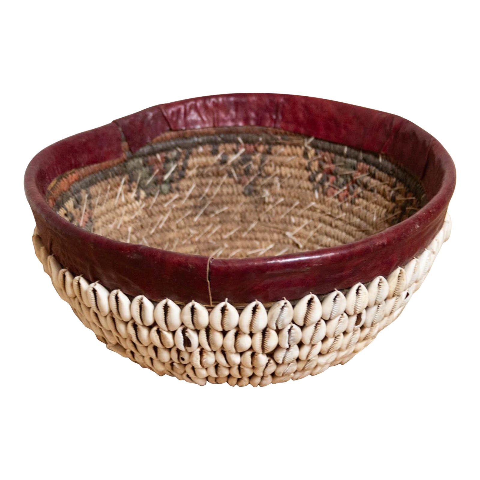 Nigerian Shell Woven Basket | Chairish