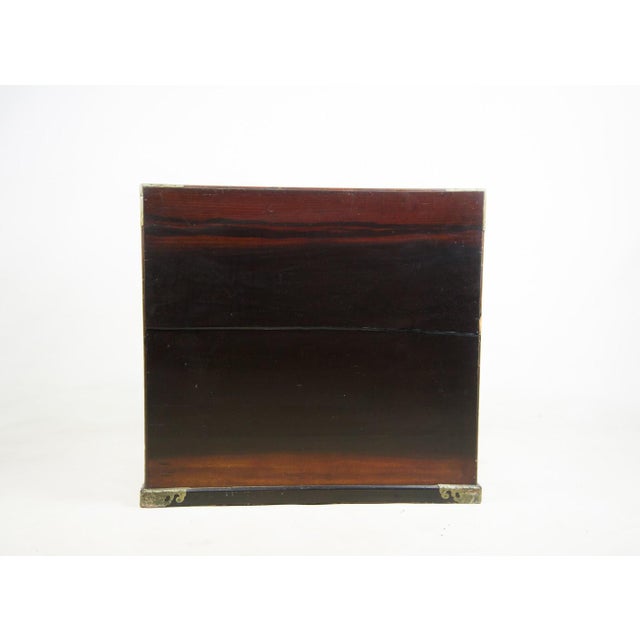 1930s Vintage Chinoiserie Inlaid Wood and Brass Banded Jewelry Box ...