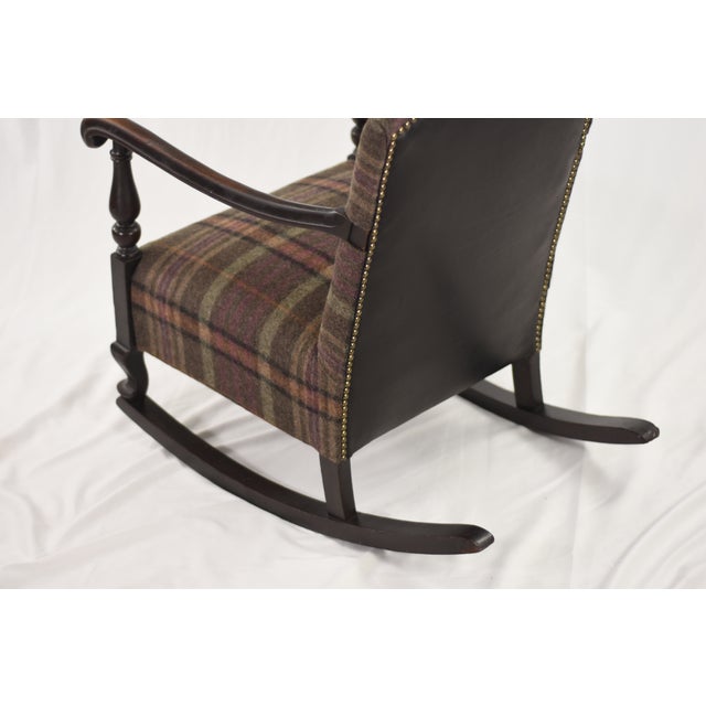 New Ralph Lauren Wool and Leather on Pair of Vintage Armchair & Rocking ...