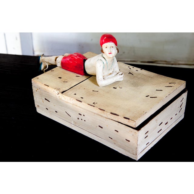 1920s Vintage Flapper Figurine Wood Box | Chairish