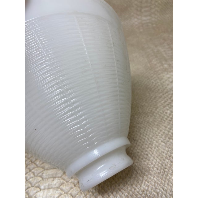 Vintage 8" Vertical Ribbed Milk Glass Diffuser Floor Table Lamp Shade ...