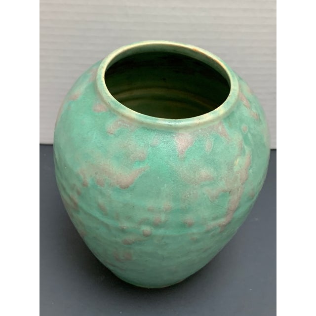 Vintage Rustic Handmade Turquoise Pottery Vase | Chairish