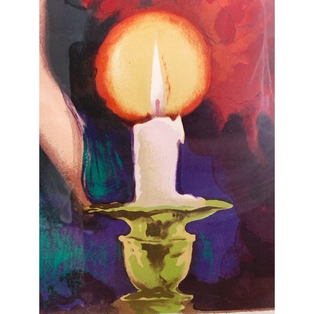 1970s "Shabbas Candles XIV A" Signed and Numbered AP Lithograph by Sandu Liberman, Framed | Chairish