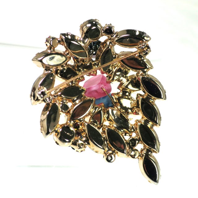 1950s Designer Kramer Multicolor Crystal Brooch | Chairish
