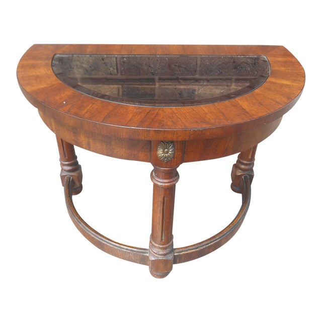 Vintage Mid-Century Modern Small Demilune Side Table | Chairish