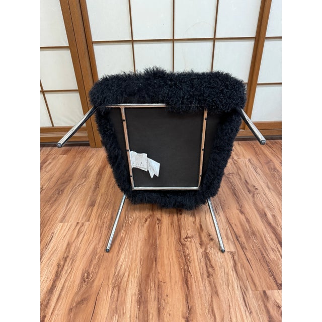 Restoration Hardware Khan Tibetan Black Wool Chair | Chairish